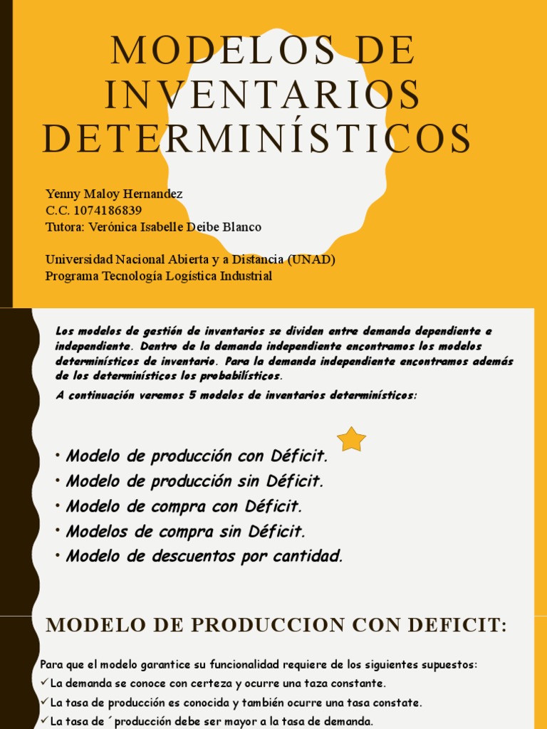 Modelos de Inventarios Determinísticos | PDF | Inventario | Negocios ...