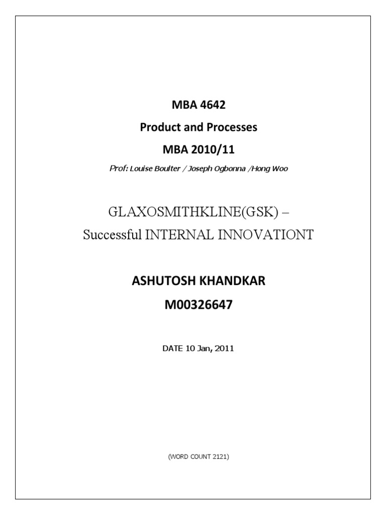 GSK Case Study | PDF | Business | Glaxo Smith Kline
