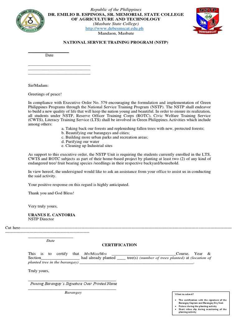 Letter For Tree Plantingto Brgy | PDF
