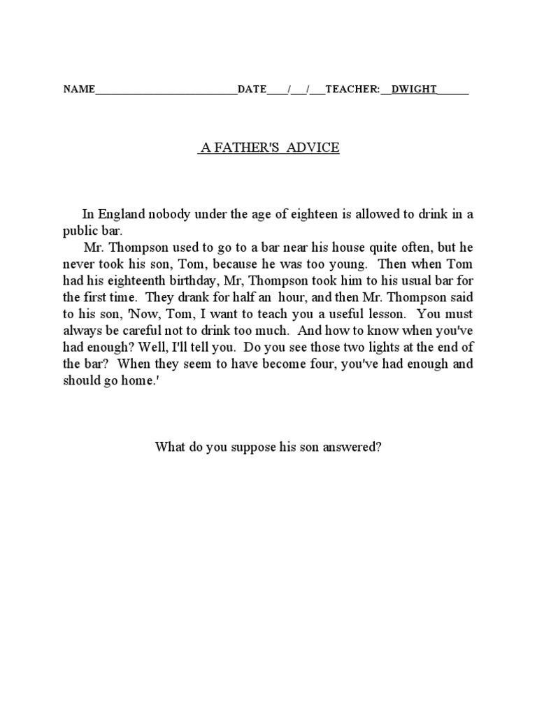 A Father's Advice | PDF | Classics