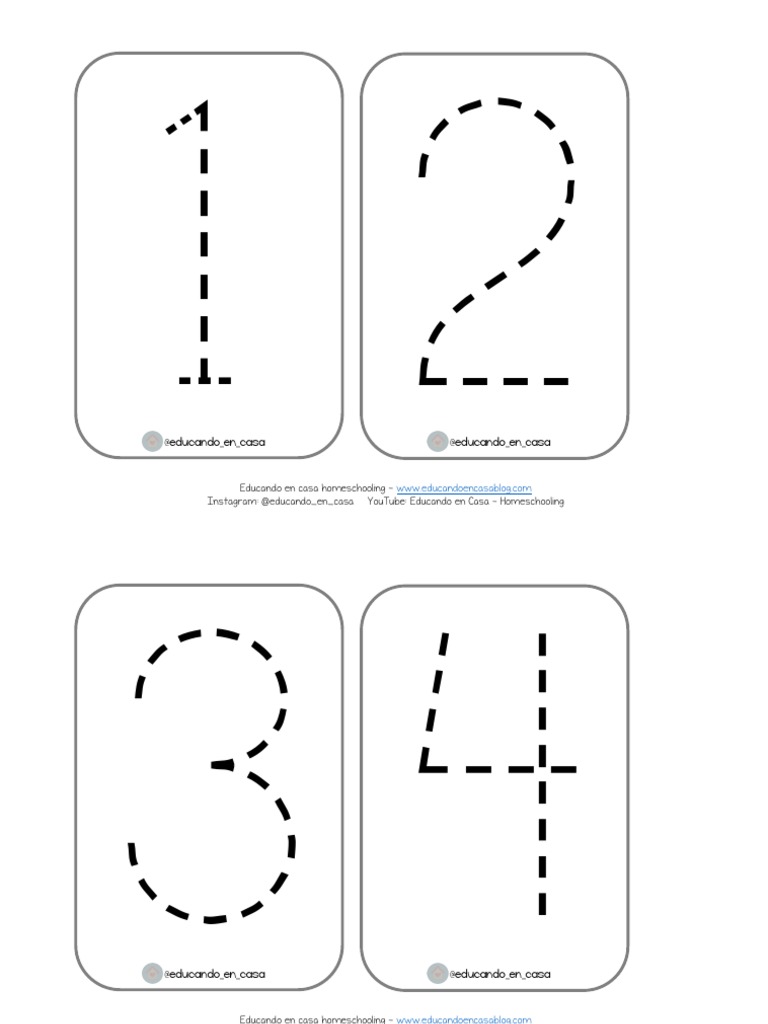 Flash Cards Trazos Numeros | PDF