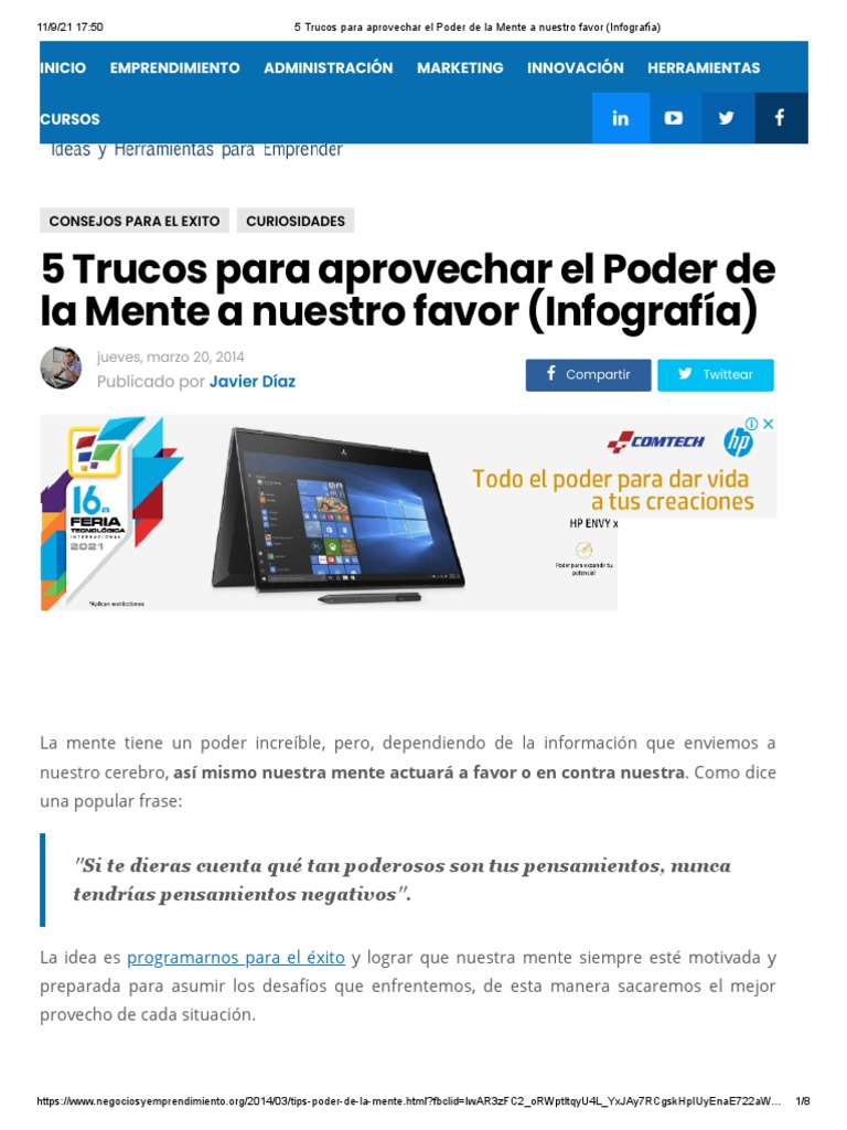 5 Trucos para Aprovechar El Poder de La Mente A Nuestro Favor ... 5 Trucos para Aprovechar El Poder de La Mente A Nuestro Favor ...