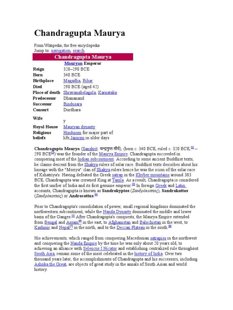 Chandragupta Maurya | PDF