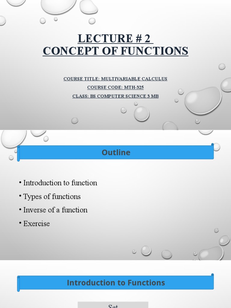 Lecture#2 Concept of Functions | PDF | Function (Mathematics) | Mathematical Structures