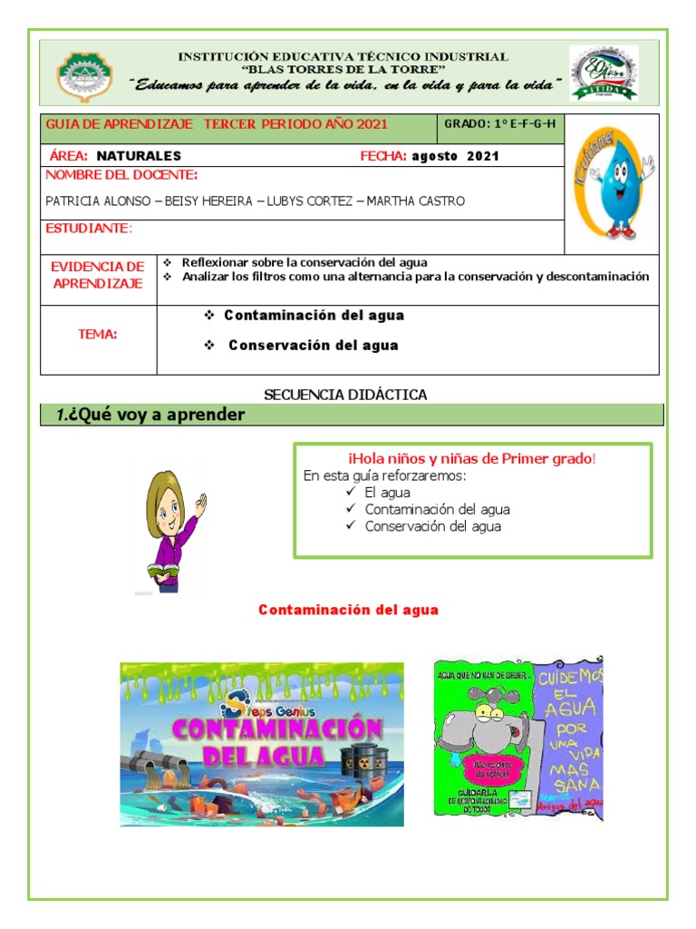 Guia de Naturales Contaminacion y Conservacion Del Agua | PDF | La ...