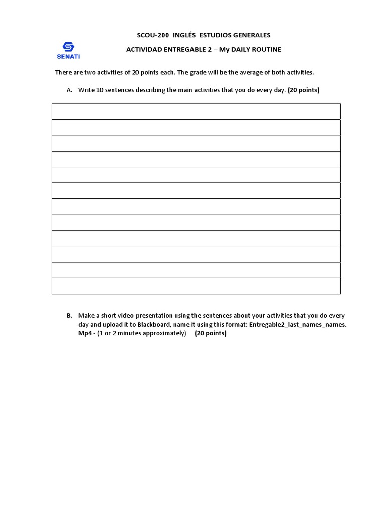 Actividad Entregable - Ingles | PDF