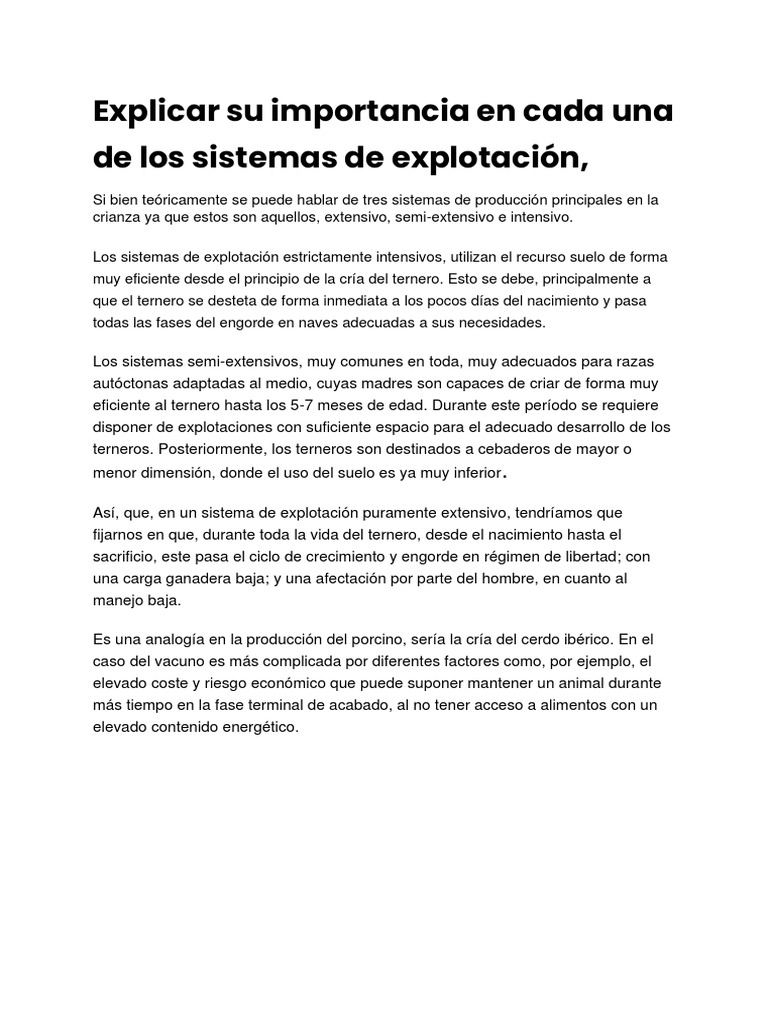 Explicar Su Importancia en Cada Una de Los Sistemas de Explotación | PDF Explicar Su Importancia en Cada Una de Los Sistemas de Explotación | PDF