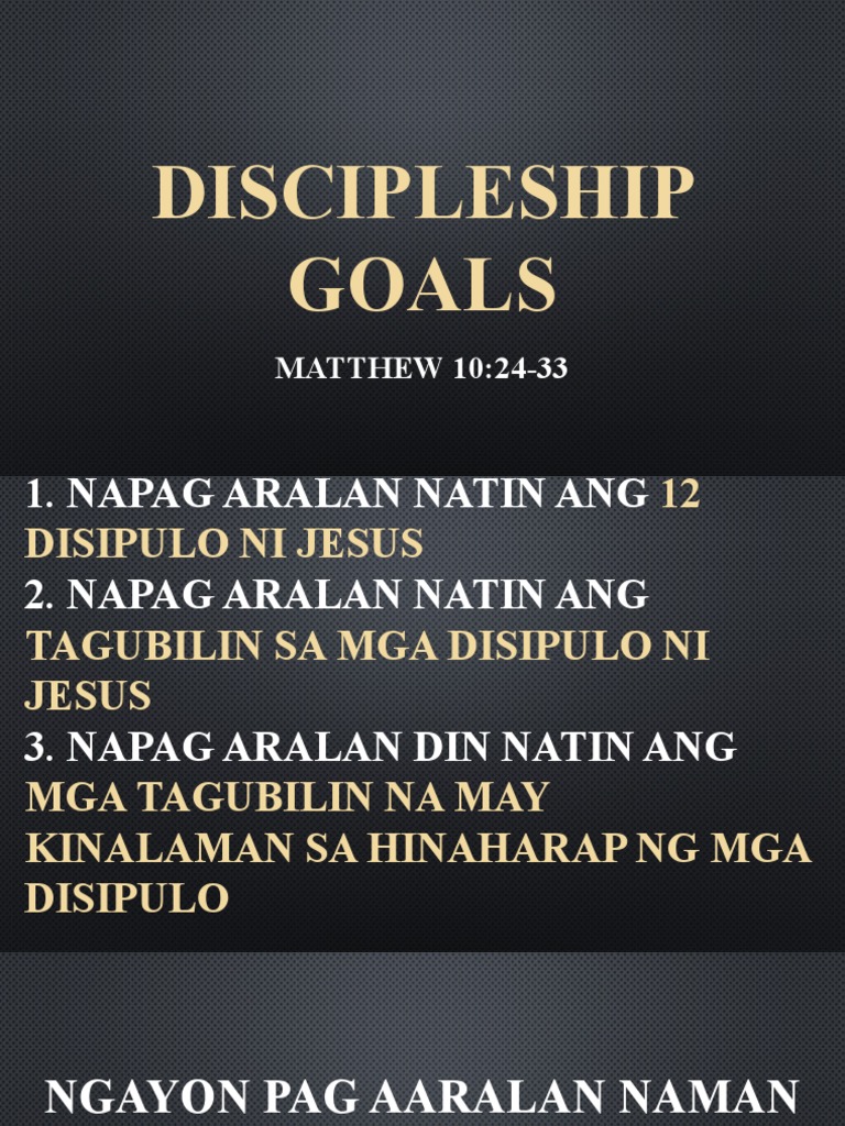 Discipleship Goals 1 | PDF