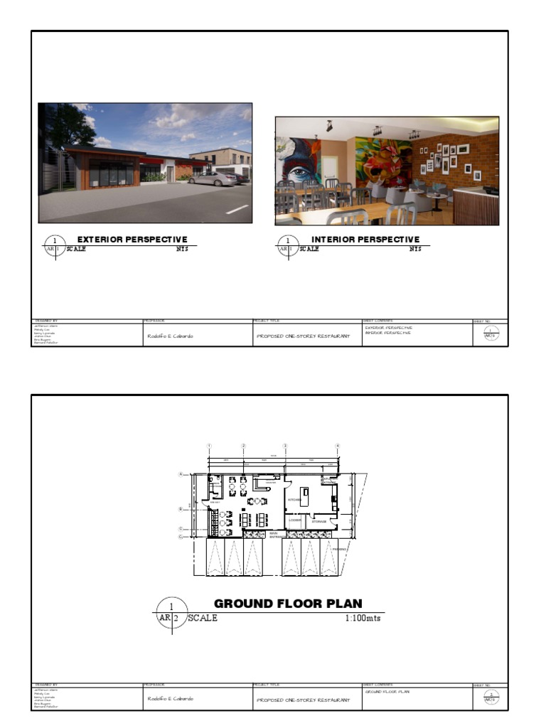 Proposed One-Storey Restaurant Final | PDF | Sanitary Sewer | Sanitation