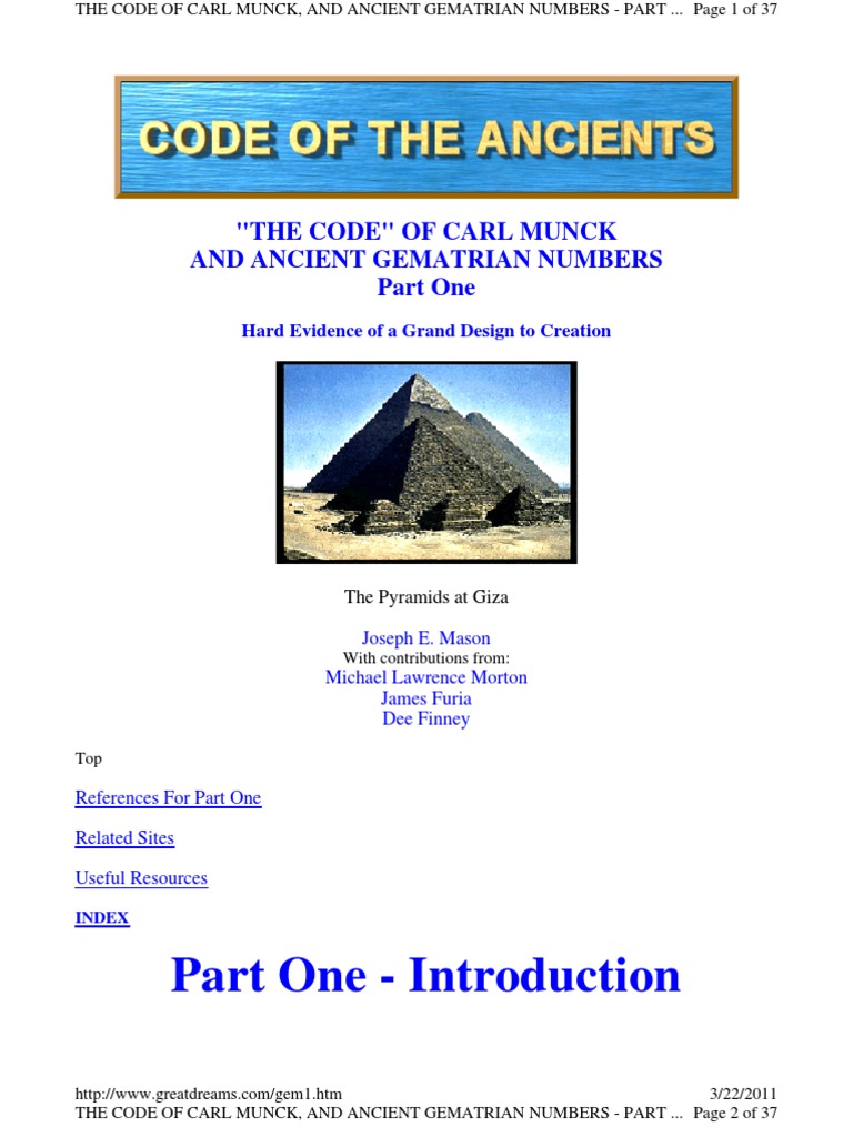 The Code of Carl Munck and Ancient Gematrian Numbers Part One | PDF | Longitude | Latitude