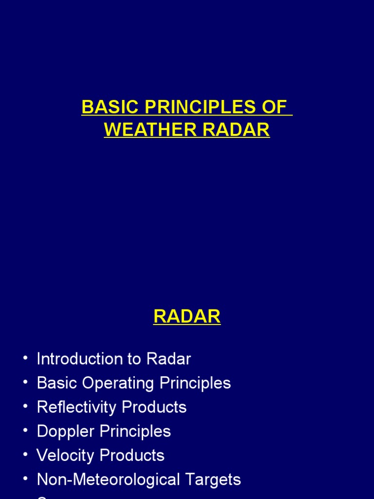 Basic Principles of Weather Radar | Download Free PDF | Radar ...