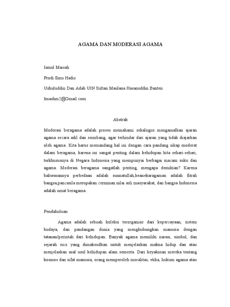 Moderasi Beragama dalam Islam di Indonesia | PDF