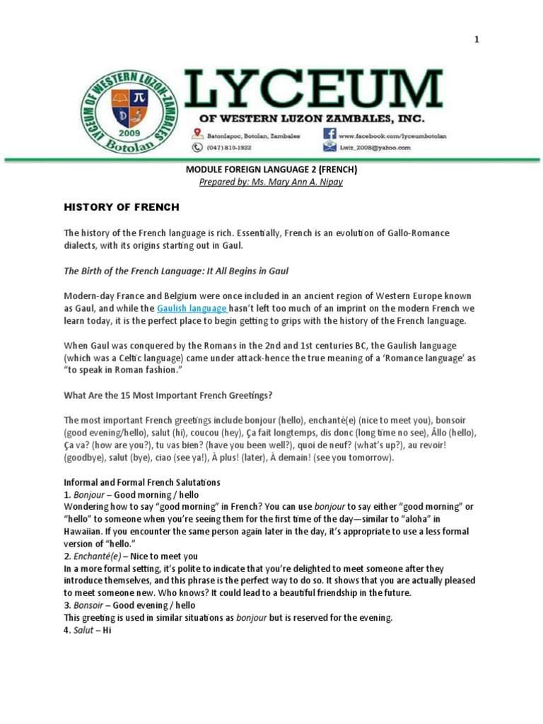 Module Foreign Language 2 | PDF | Gaul | French Language