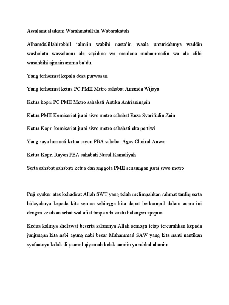 MC Mapaba PMII Pba 21 | PDF