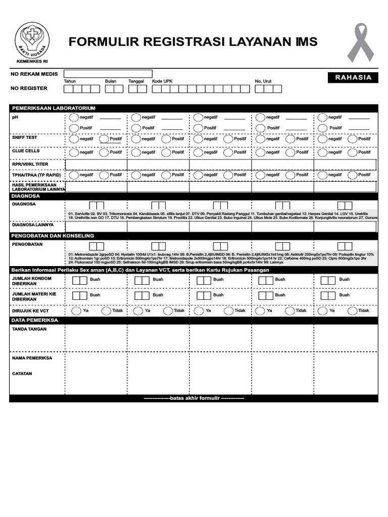 Form Registrasi Ims | PDF