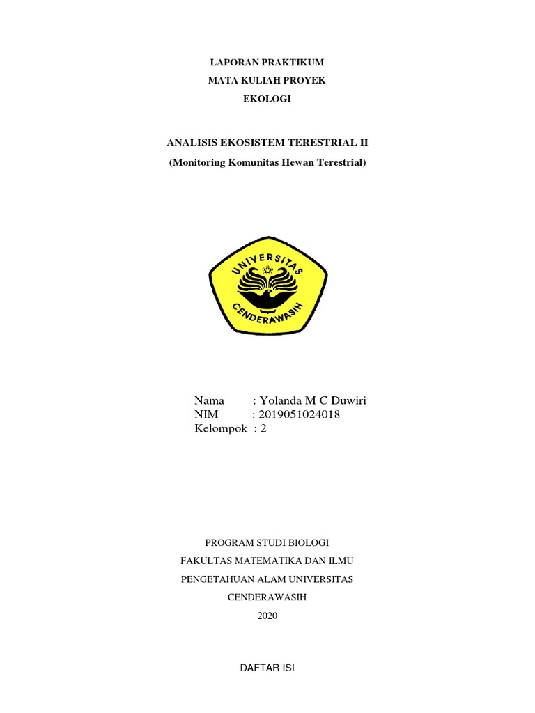 Laporan Praktikum Project Ekologi 2 | PDF | Sains & Matematika