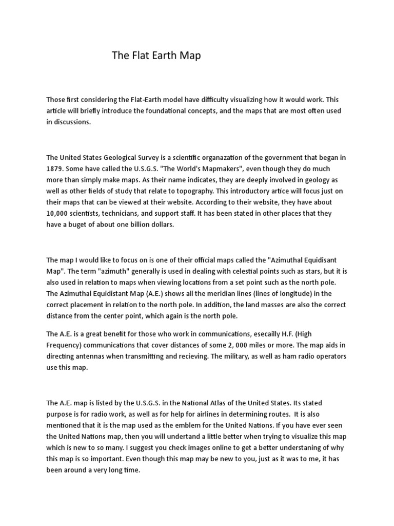 Flat Earth Map | PDF | Cartography | Geography