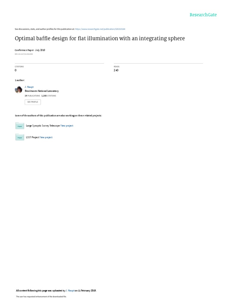 Optimal Baffle Design | PDF | Reflection (Physics) | Optics