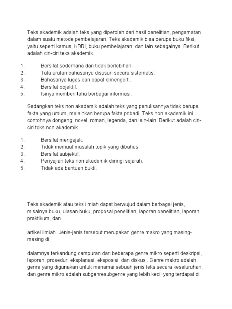 Teks Akademik Adalah Teks Yang Diperoleh Dari Hasil Penelitian | PDF