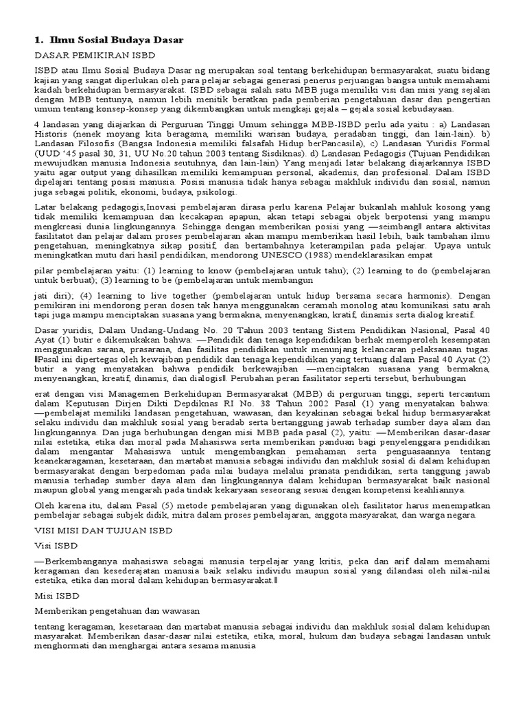 Ilmu Sosial Budaya Dasar | PDF