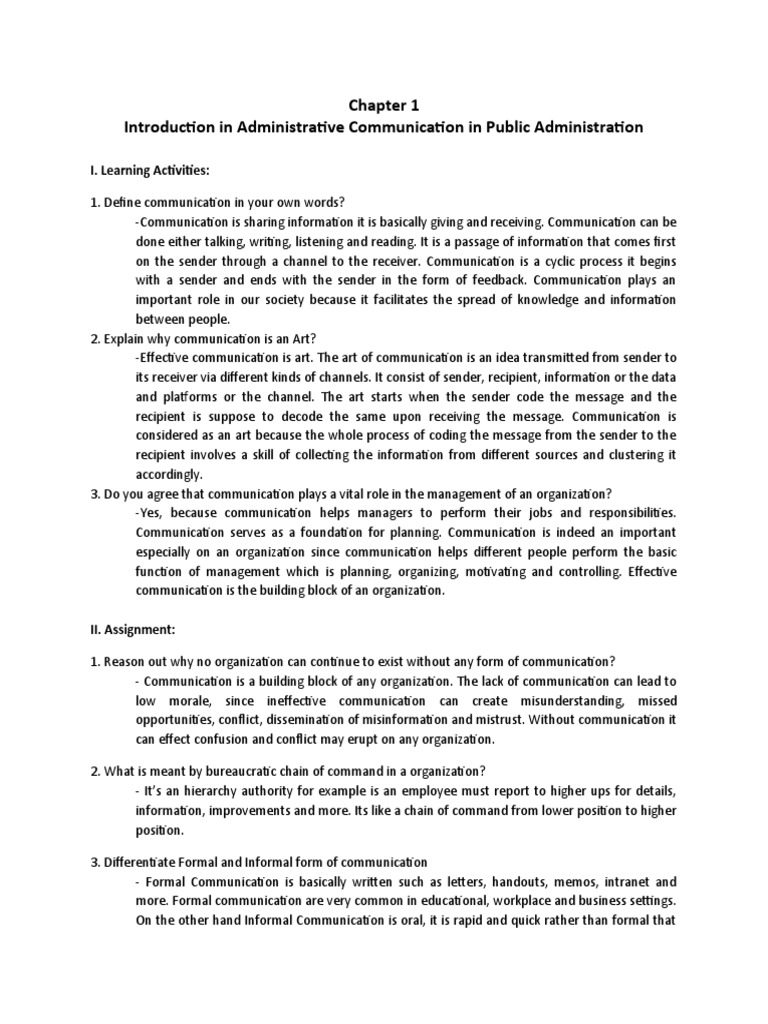 Communication in Public Administration | PDF | Communication | Information