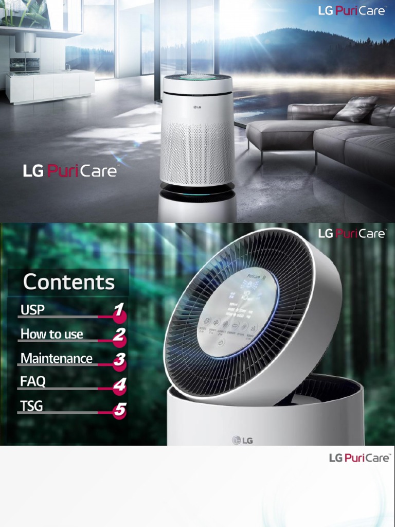 LG PuriCare Air Purifier Introduction | PDF | Filtration | Air Pollution