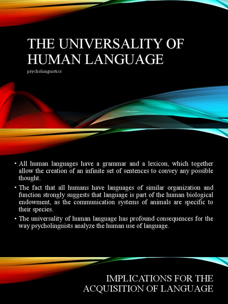 The Universality of Human Language: Psycholiinguistics | PDF ...