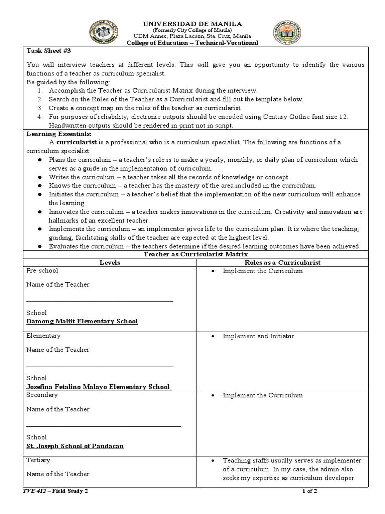 Teacher Roles as Curricularists | PDF | Teachers | Curriculum