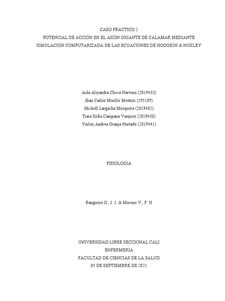 Simulación de Potenciales de Acción en Axón | PDF | Potencial de acción ...