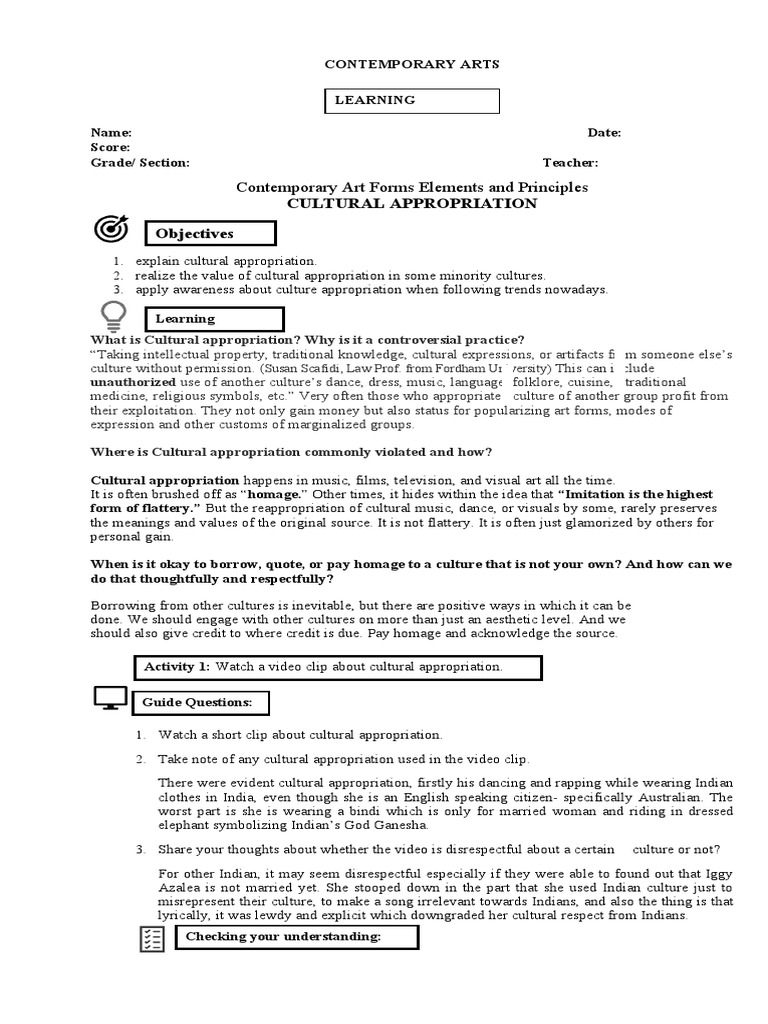 Understanding Cultural Appropriation in Art | PDF | Social Science ...