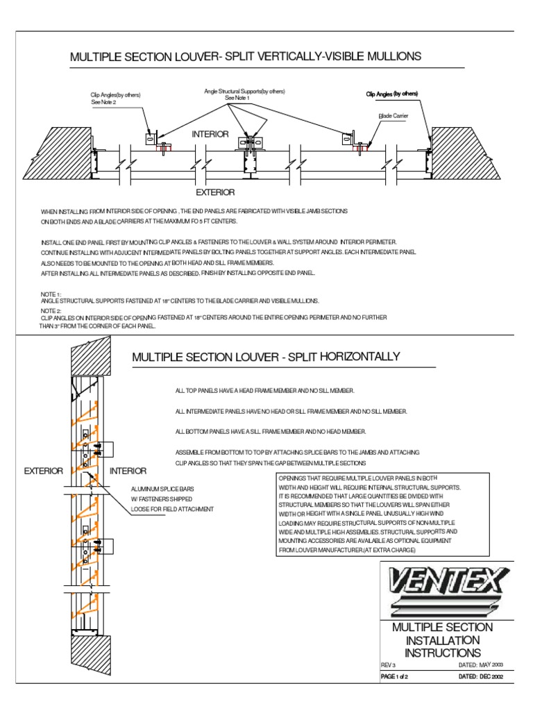 Louver Installation Instruction | PDF | Screw | Wall