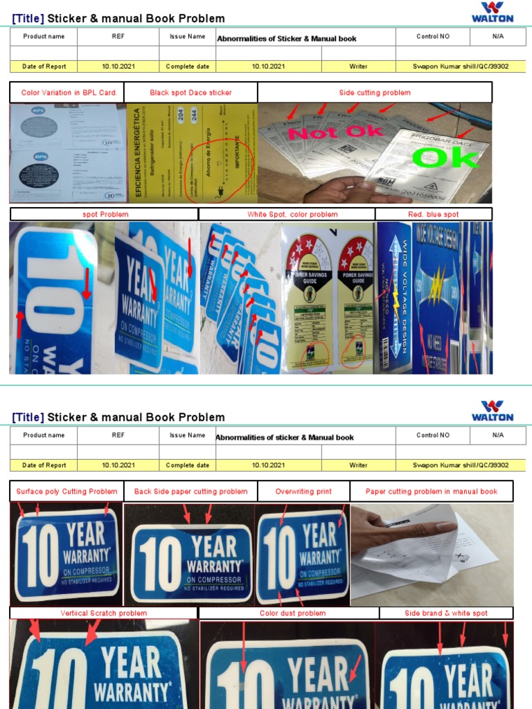 Sticker & Manual Book Problem List | PDF | Home & Garden