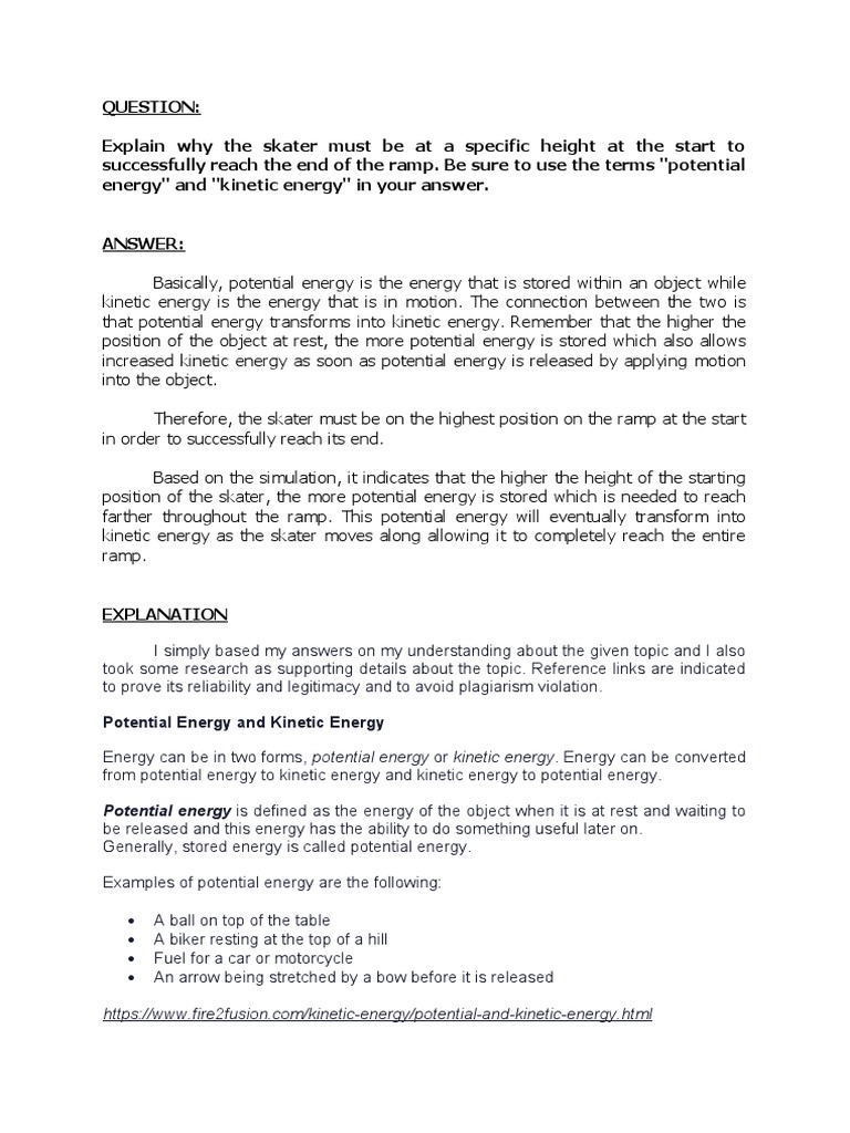 Potential-Kinetic Energy | PDF | Potential Energy | Kinetic Energy
