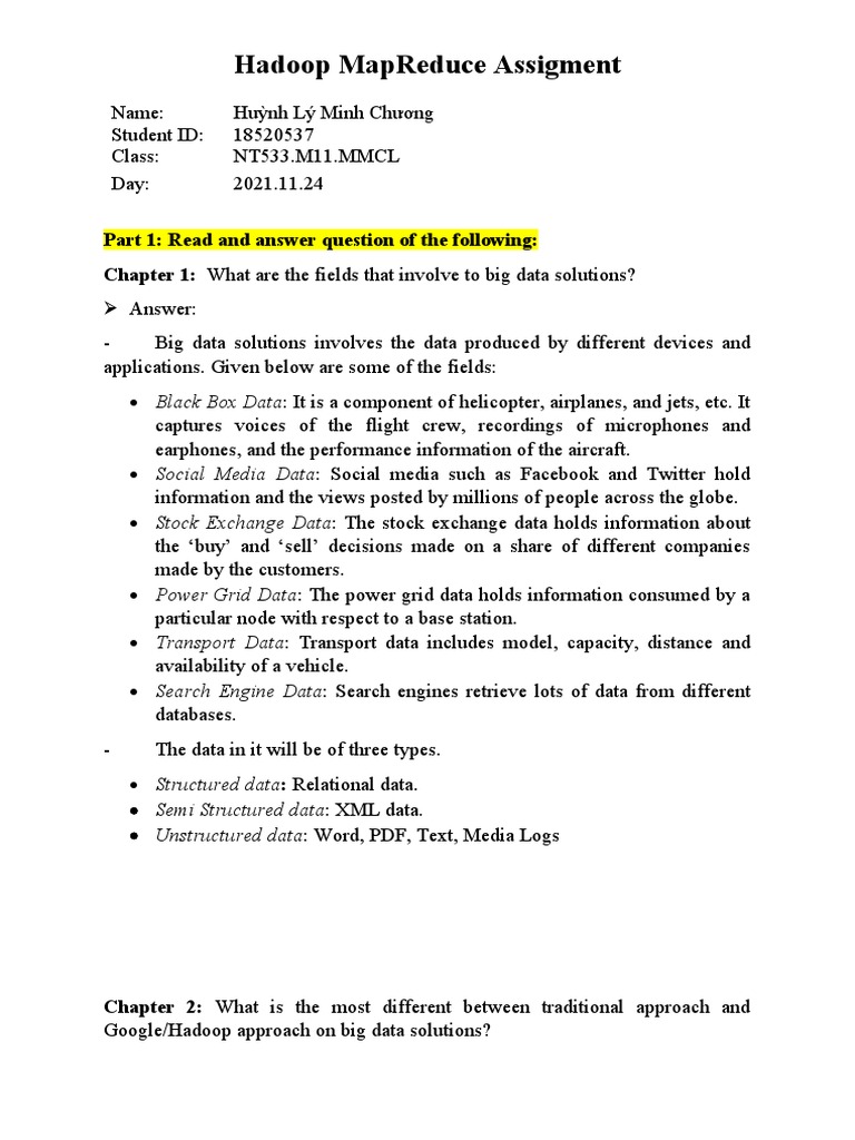 Hadoop Mapreduce Assigment | PDF | Apache Hadoop | Map Reduce