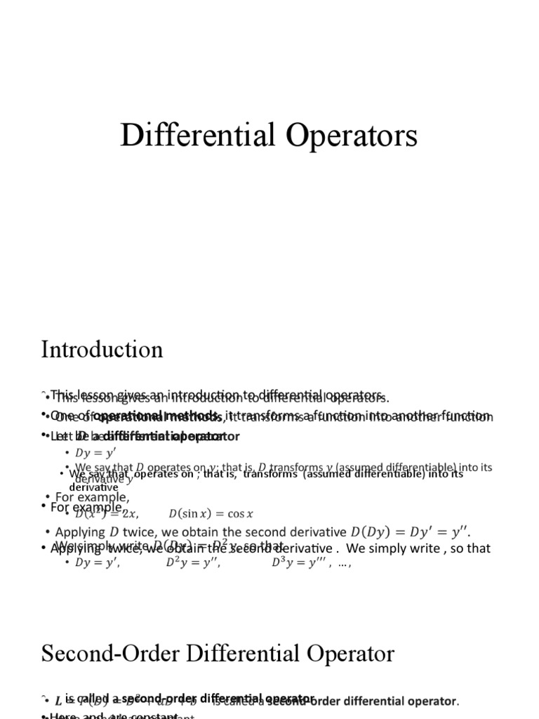 Differential Operators | PDF