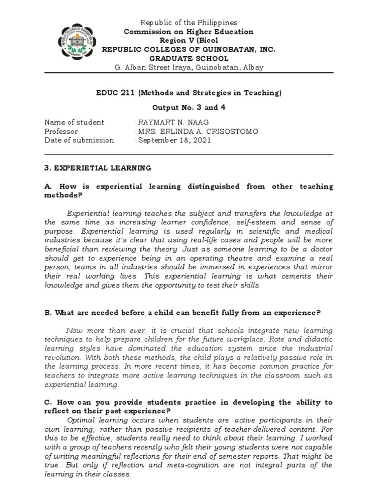 Educ 211-Module 3&4 | PDF | Learning | Motivational