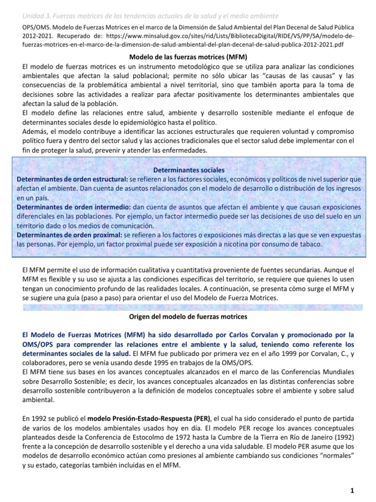 Modelo de Las Fuerzas Motrices MFM | PDF | Agua | Desarrollo sostenible