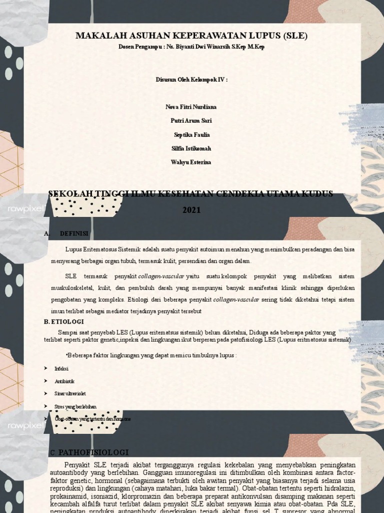Asuhan Keperawatan pada Lupus SLE | PDF | Kesehatan Holistik | Sains ...