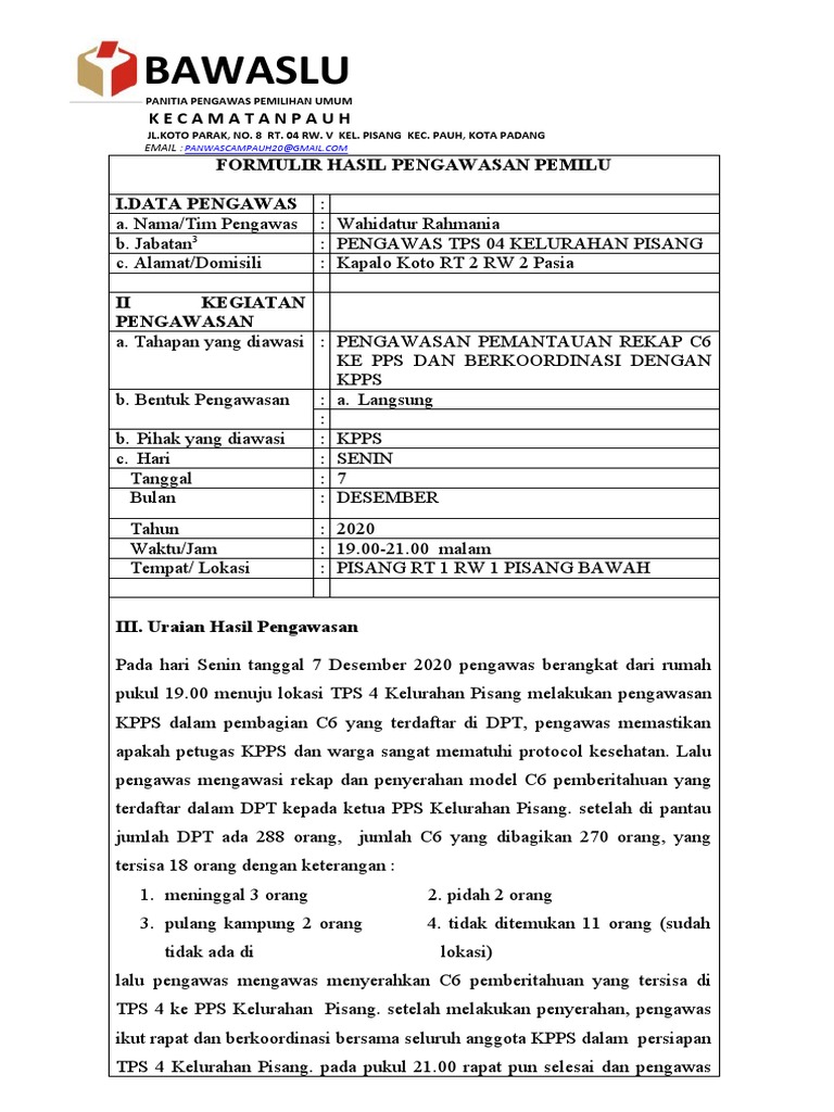Form A 1 Tps 4 Pisang 7 Des | PDF