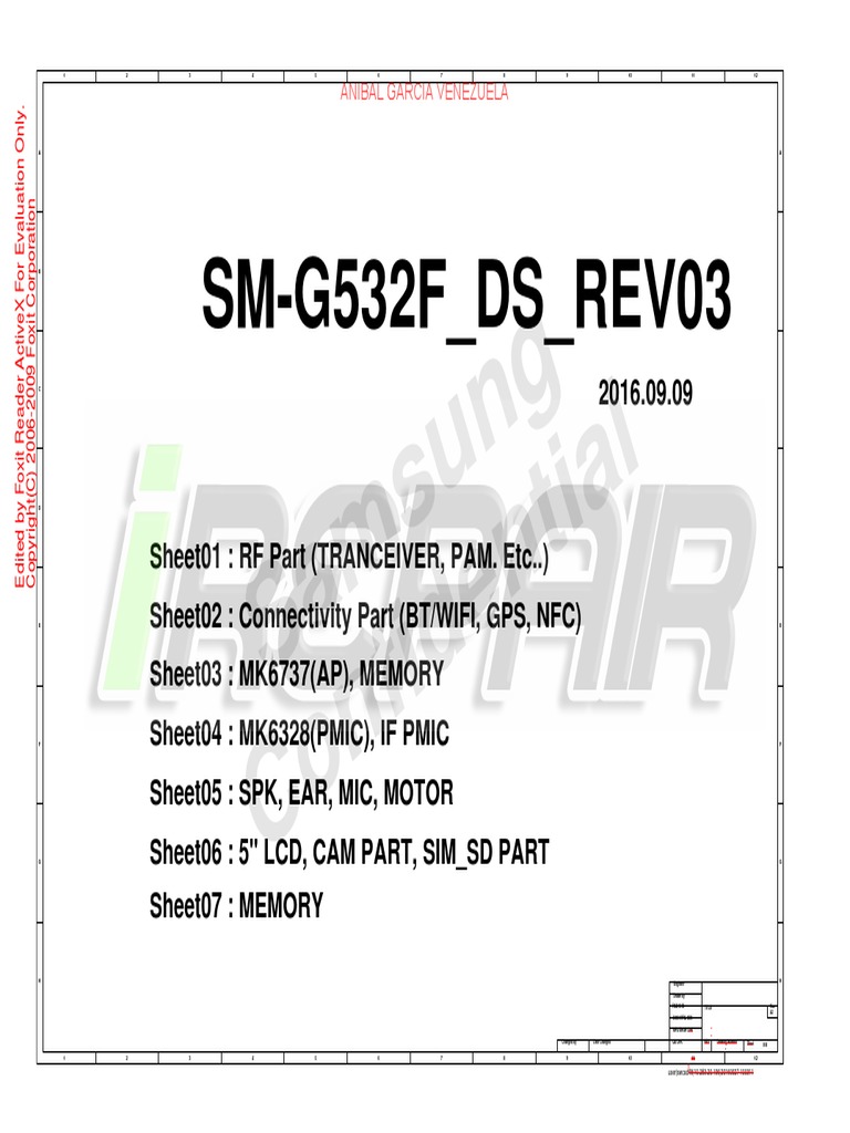 SM-G532F Esquematico Completo Anibal Garcia Irepair | PDF | Computing