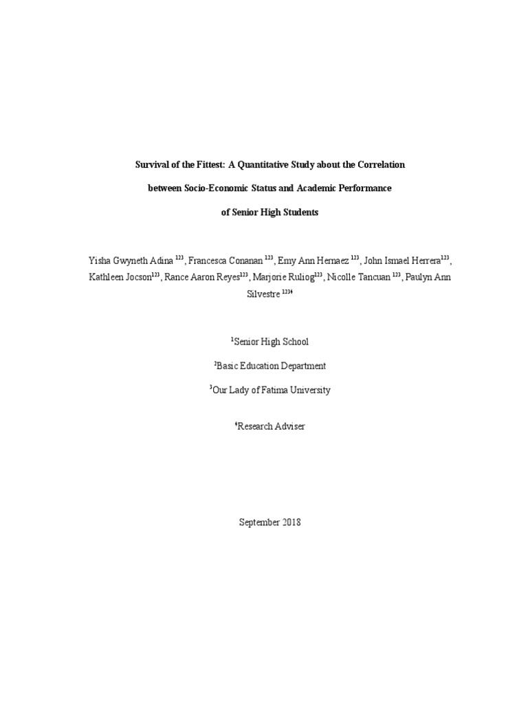 Final Manuscript Edited | PDF | Correlation And Dependence | Socioeconomic Status