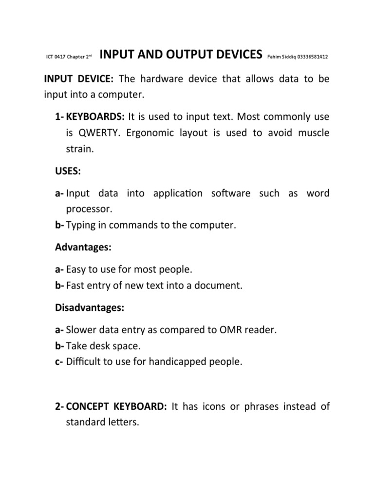 2nd Chapter Notes ICT 0417 | PDF | Printer (Computing) | Computer Monitor