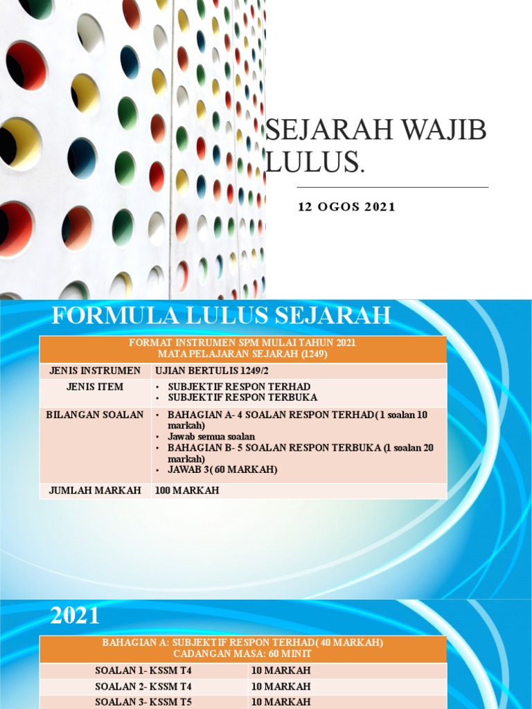 Panduan Menjawab Soalan Sejarah SPM 2021 | PDF