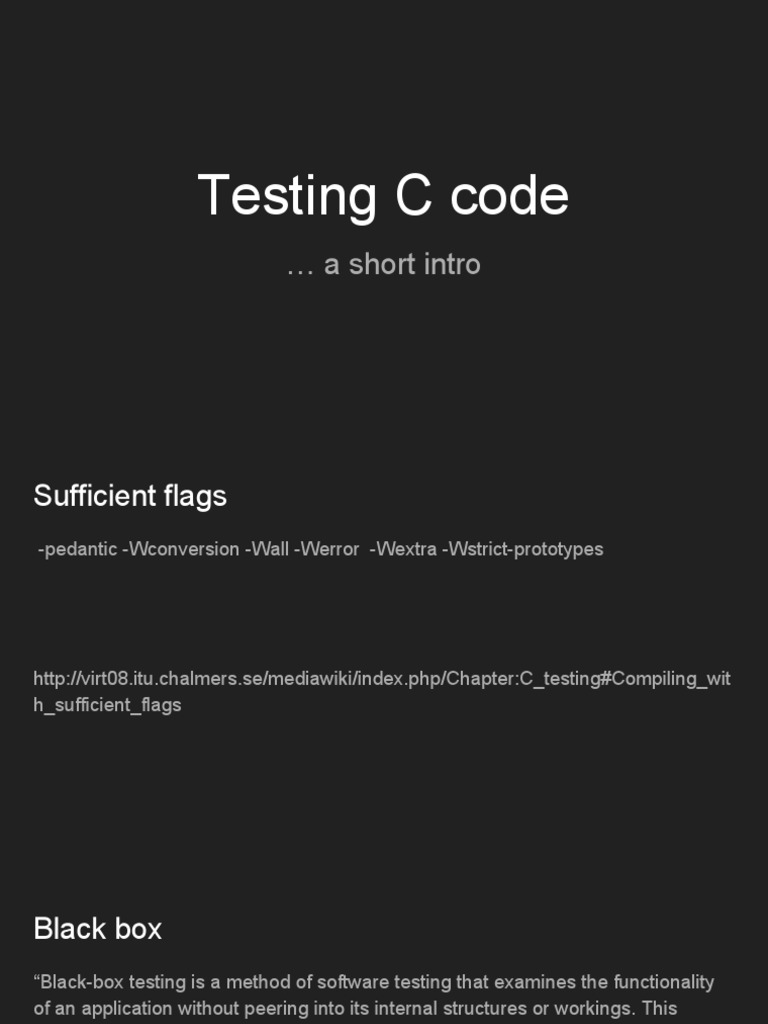 Testing C Code | PDF | Unit Testing | Software Testing