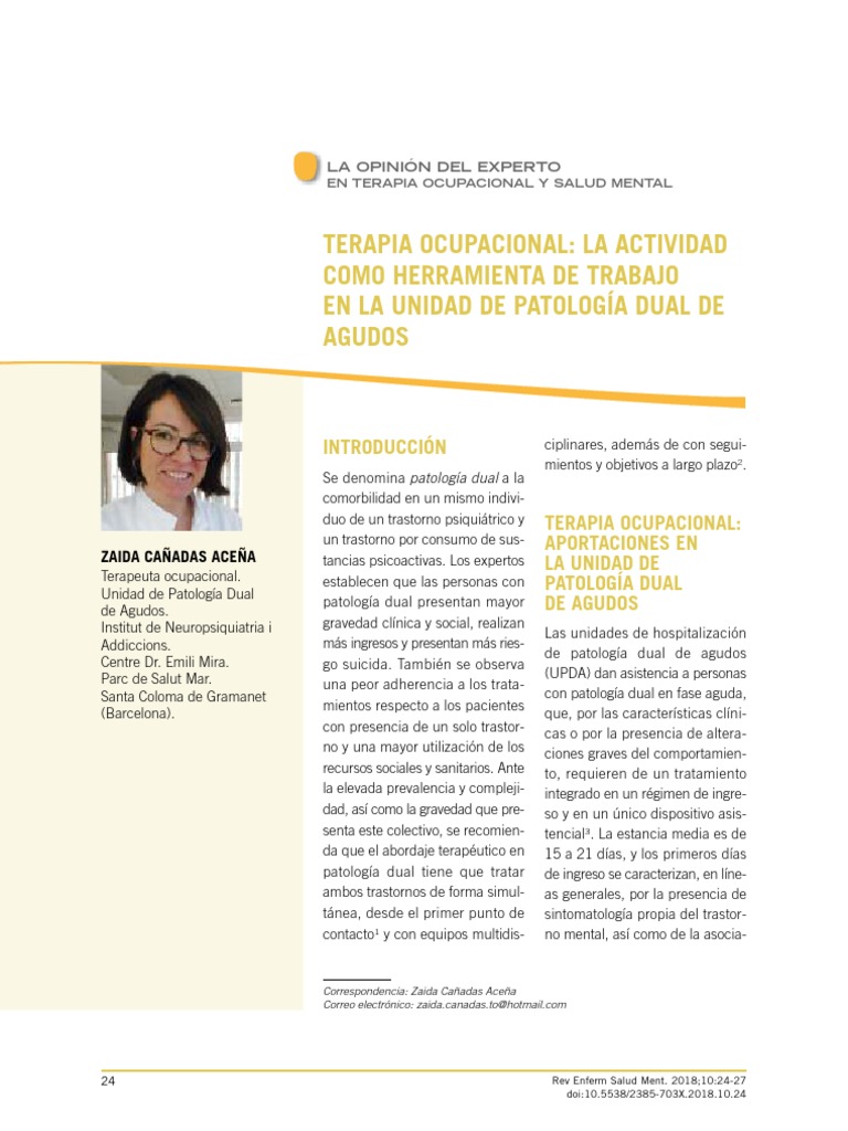 Patologia Dual | PDF | Terapia ocupacional | Trastorno mental