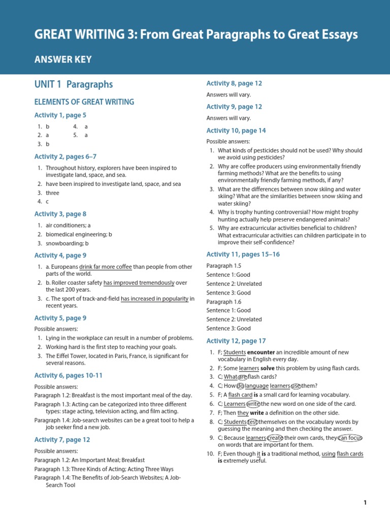Great Writing 3 (5th Edition) : From Great Paragraphs To Great Essays ...