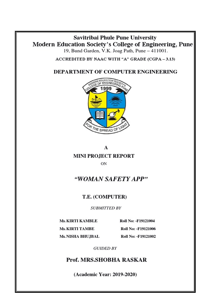 6 WomenSafetyapp MiniProject Report | PDF | Android (Operating System) | User (Computing)