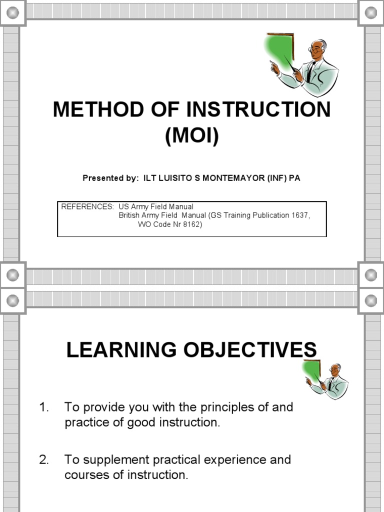 The Five Stages of Effective Instruction: An Overview of the Method of ...