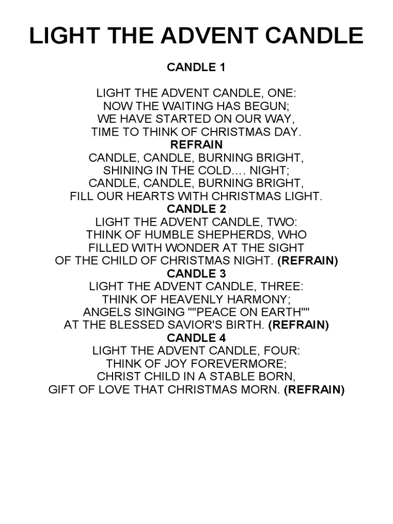 Light the Advent Candle Song | PDF | Philosophy