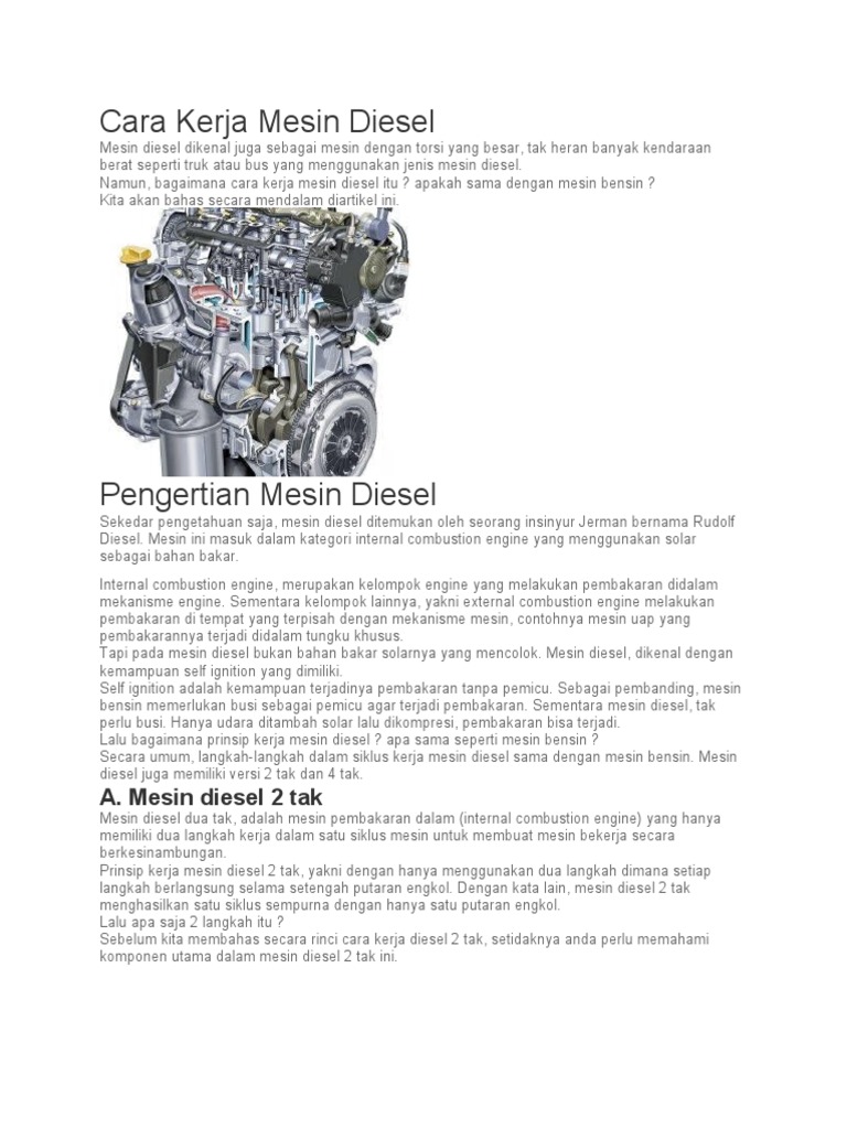 Cara Kerja Mesin Diesel | PDF